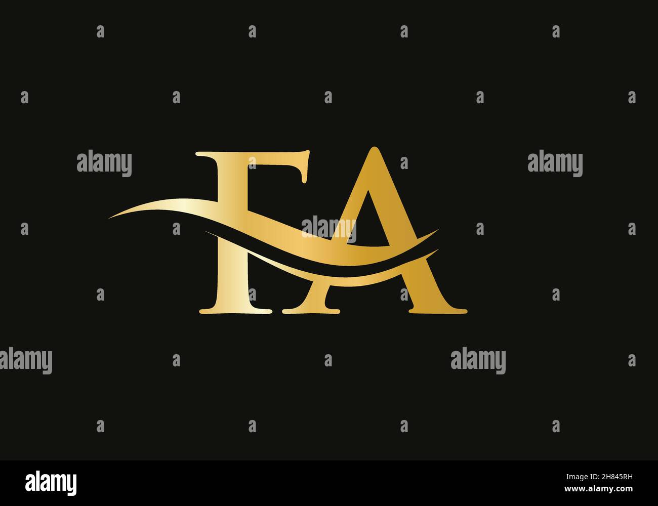 Initial FA letter linked logo vector template. Swoosh letter FA logo ...