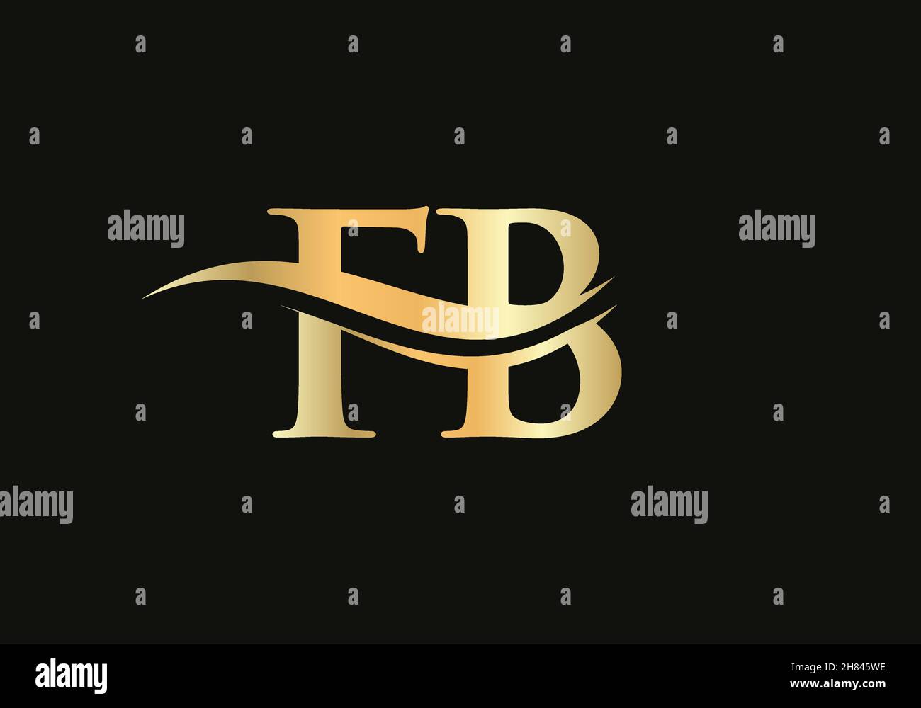 Initial FB letter logo with creative modern business typography vector template. Creative ...