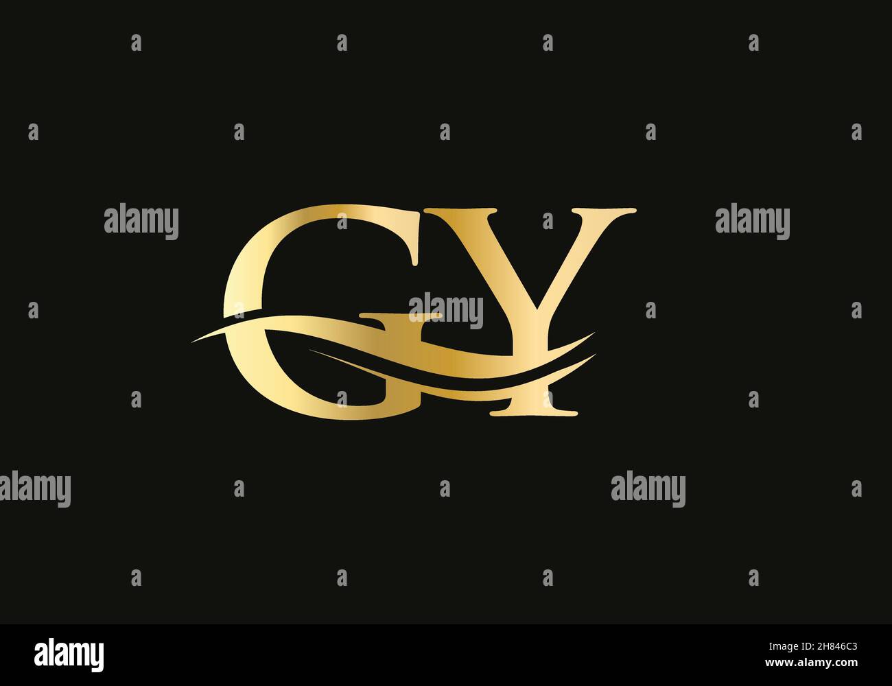 Water Wave GY Logo Vector. Swoosh Letter GY Logo Design for business ...