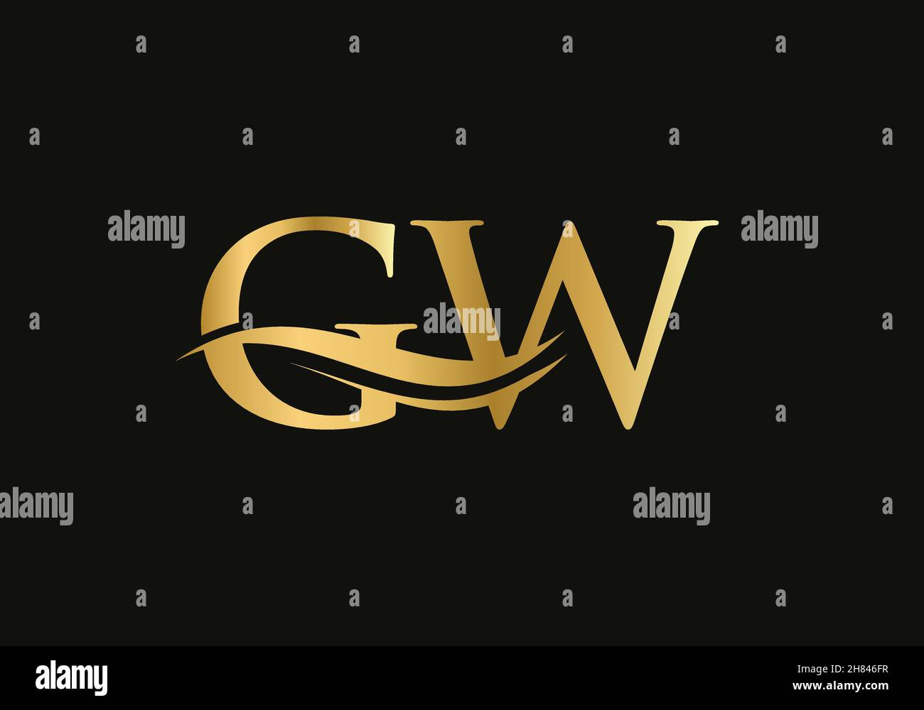 GW Linked Logo for business and company identity. Creative Letter GW ...