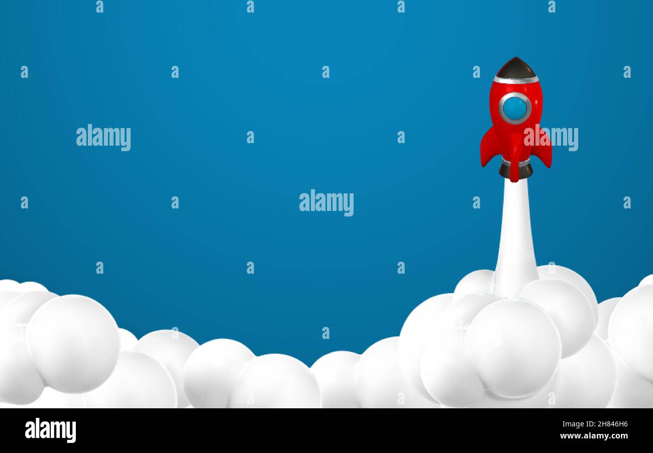 3d rocket spaceship render and draw by mesh. Realistic modern digital ...