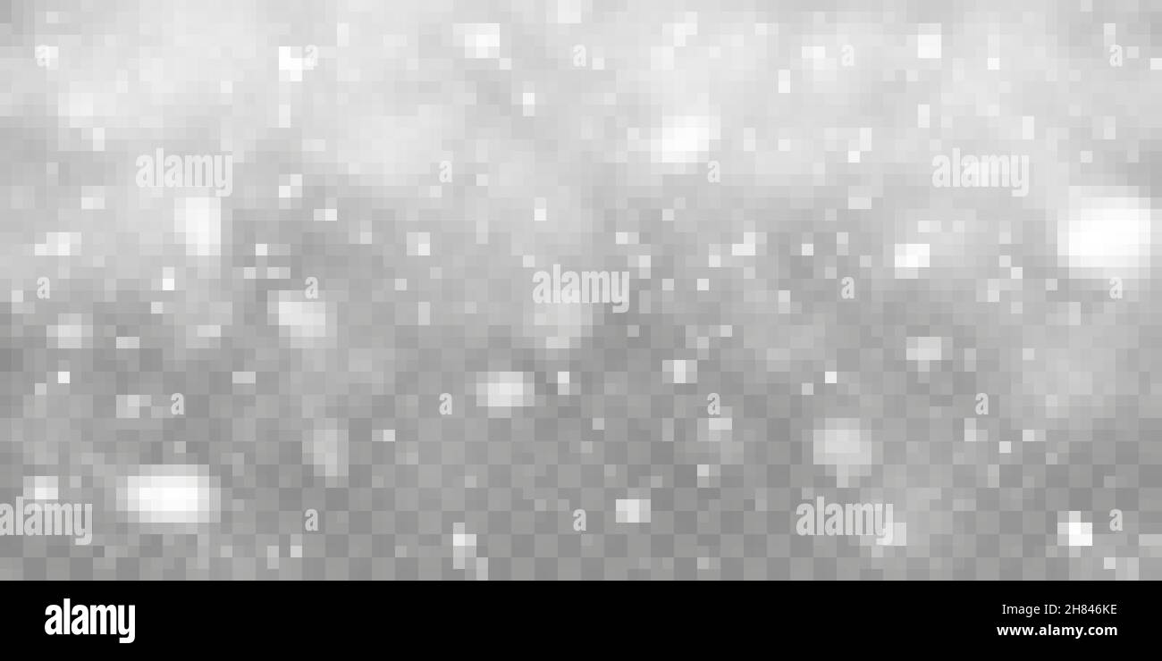 Christmas snow. Falling snowflakes on transparent background. Snowfall ...
