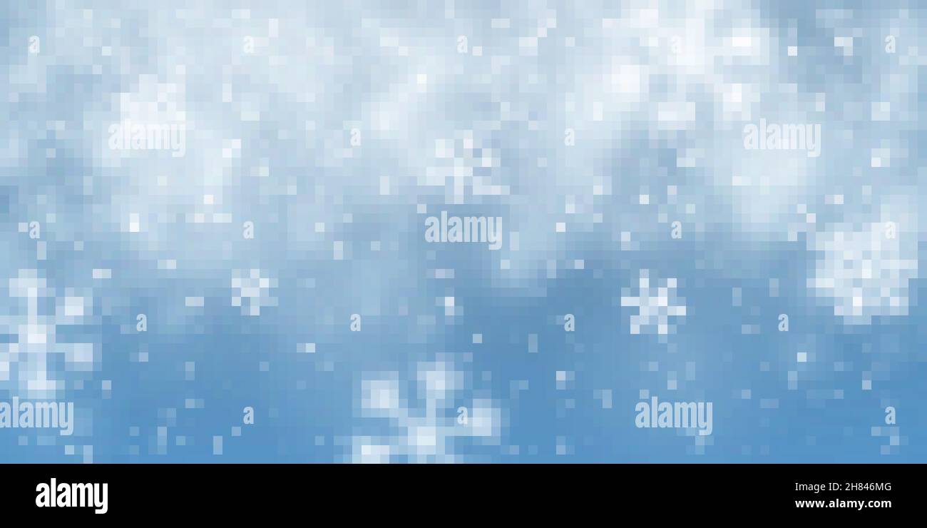 Christmas snow. Falling snowflakes on dark blue background. Snowfall ...