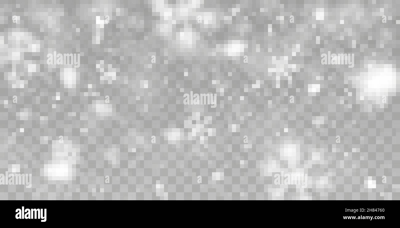 Christmas snow. Falling snowflakes on transparent background. Snowfall ...