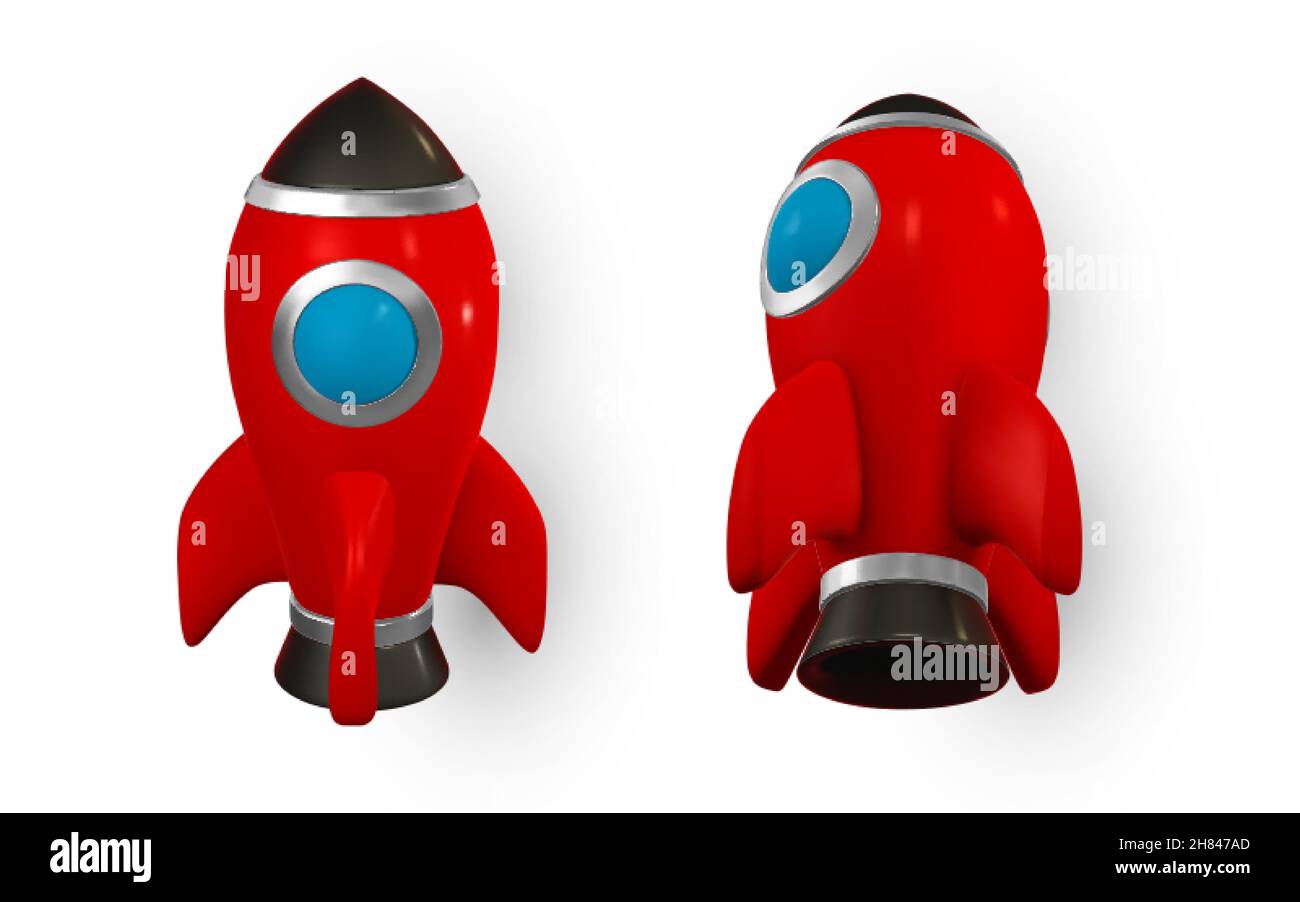 3d rocket spaceship render and draw by mesh. Realistic modern digital ...