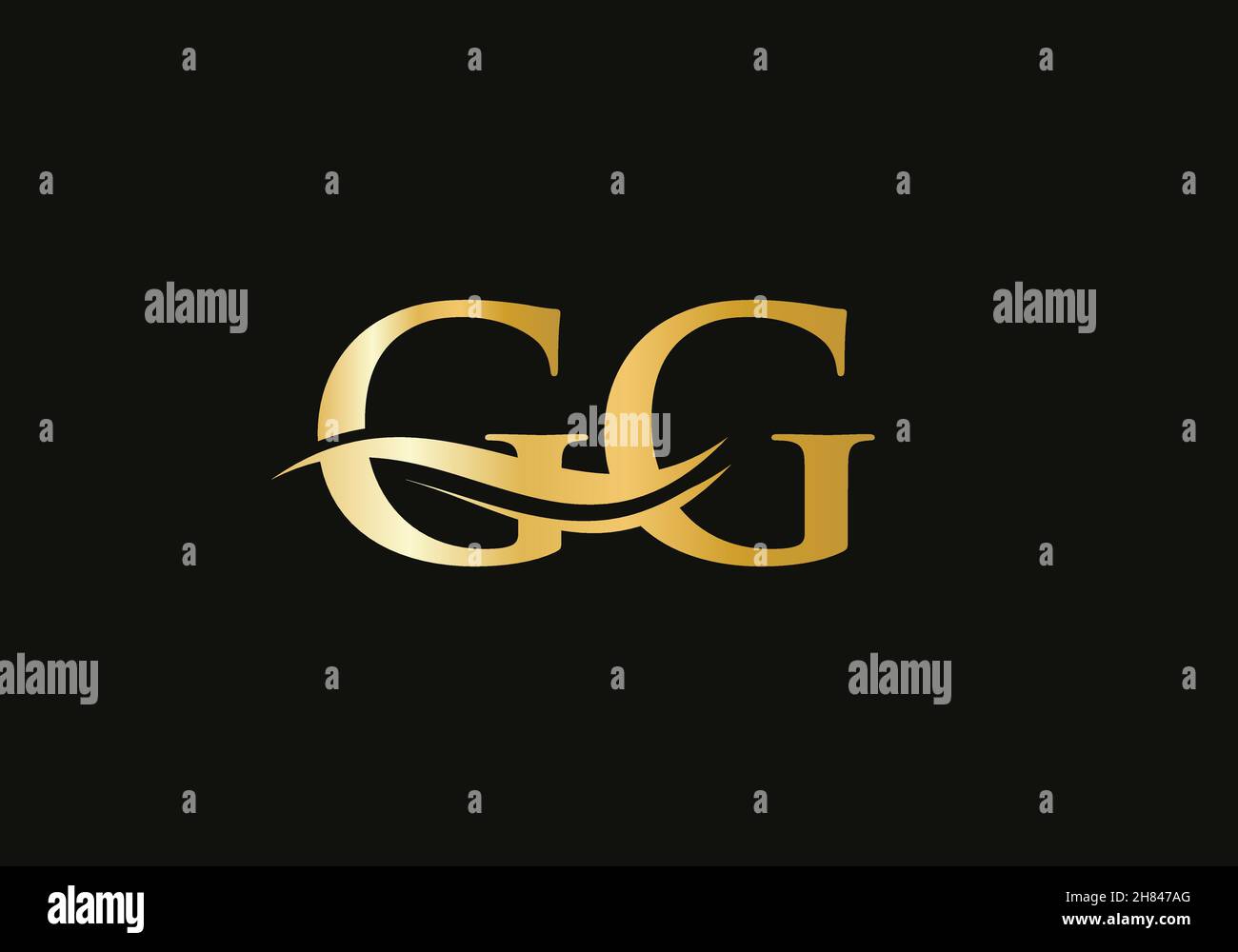 Initial linked letter GG logo design. Modern letter GG logo design ...