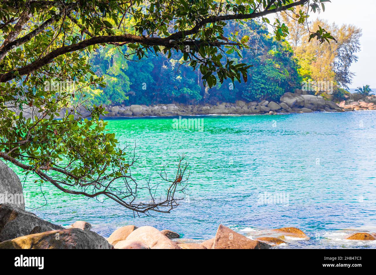Beautiful amazing coast line and beach landscape panorama view of the Lam ru Lamru Nationalpark ...