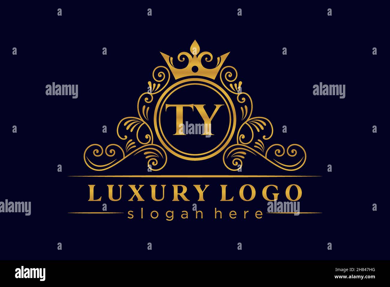 TY Initial Letter Gold calligraphic feminine floral hand drawn heraldic ...