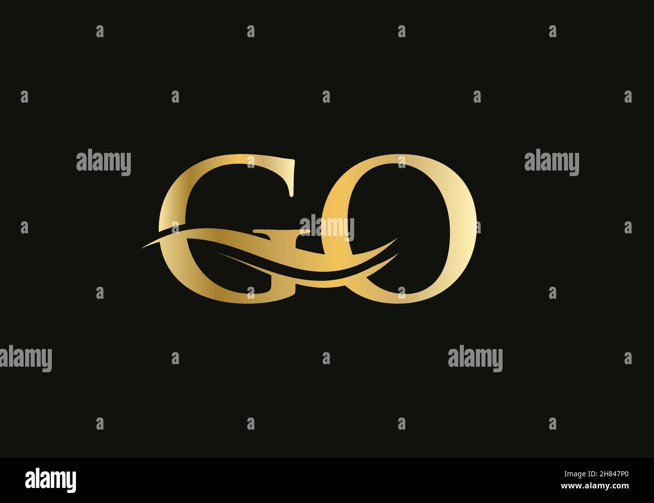 GO Letter Linked Logo for business and company identity. Initial Letter ...