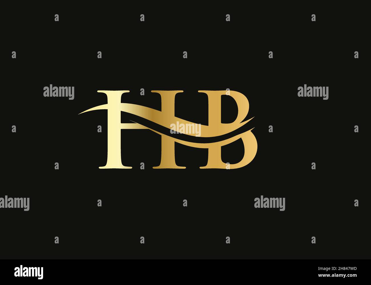 Initial HB letter logo with creative modern business typography vector ...