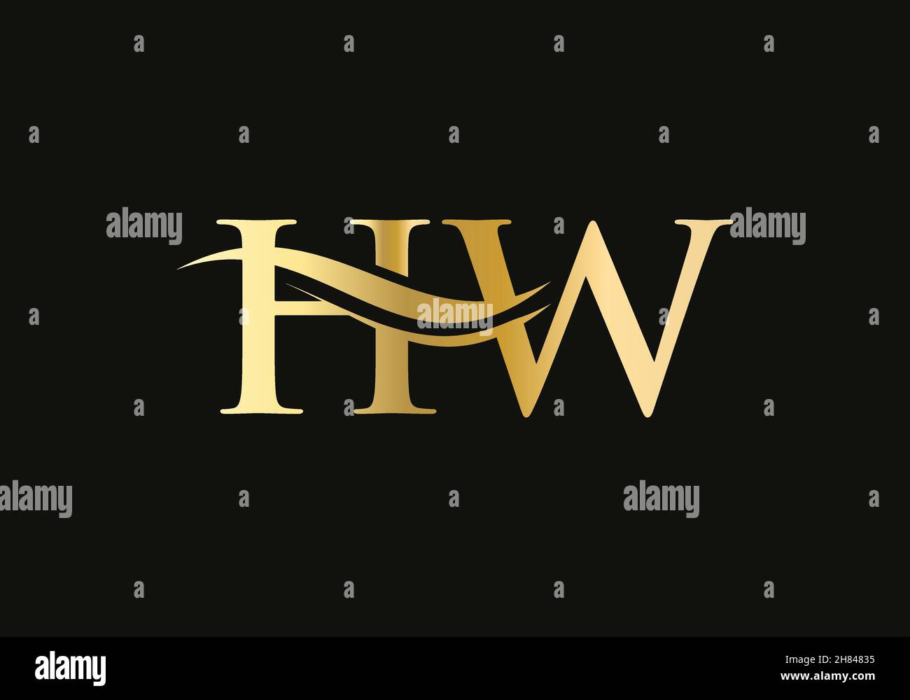 Initial Letter HW Linked Logo for business and company identity. Modern ...