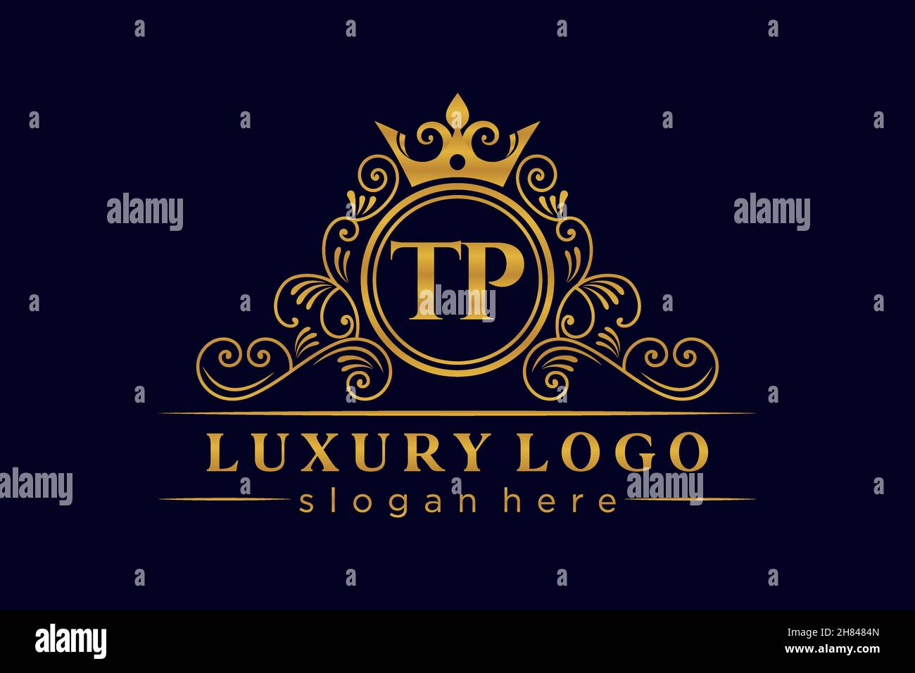 TP Initial Letter Gold calligraphic feminine floral hand drawn heraldic ...