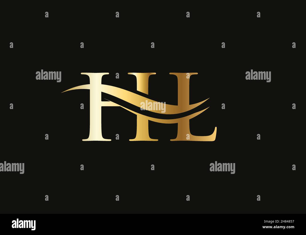 Creative HL letter with luxury concept. Modern HL Logo Design for ...
