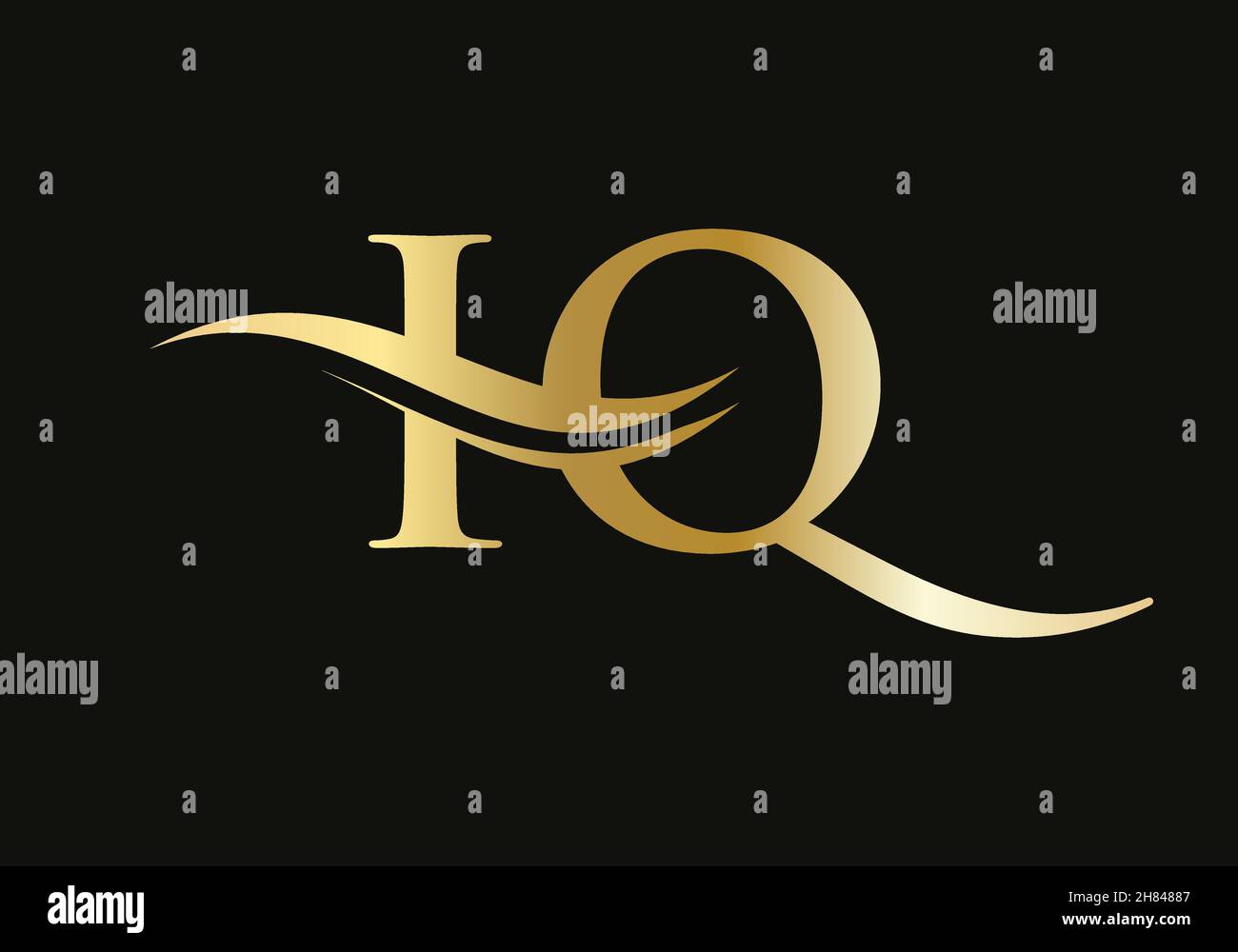 Water Wave IQ Logo Vector. Swoosh Letter IQ Logo Design for business ...