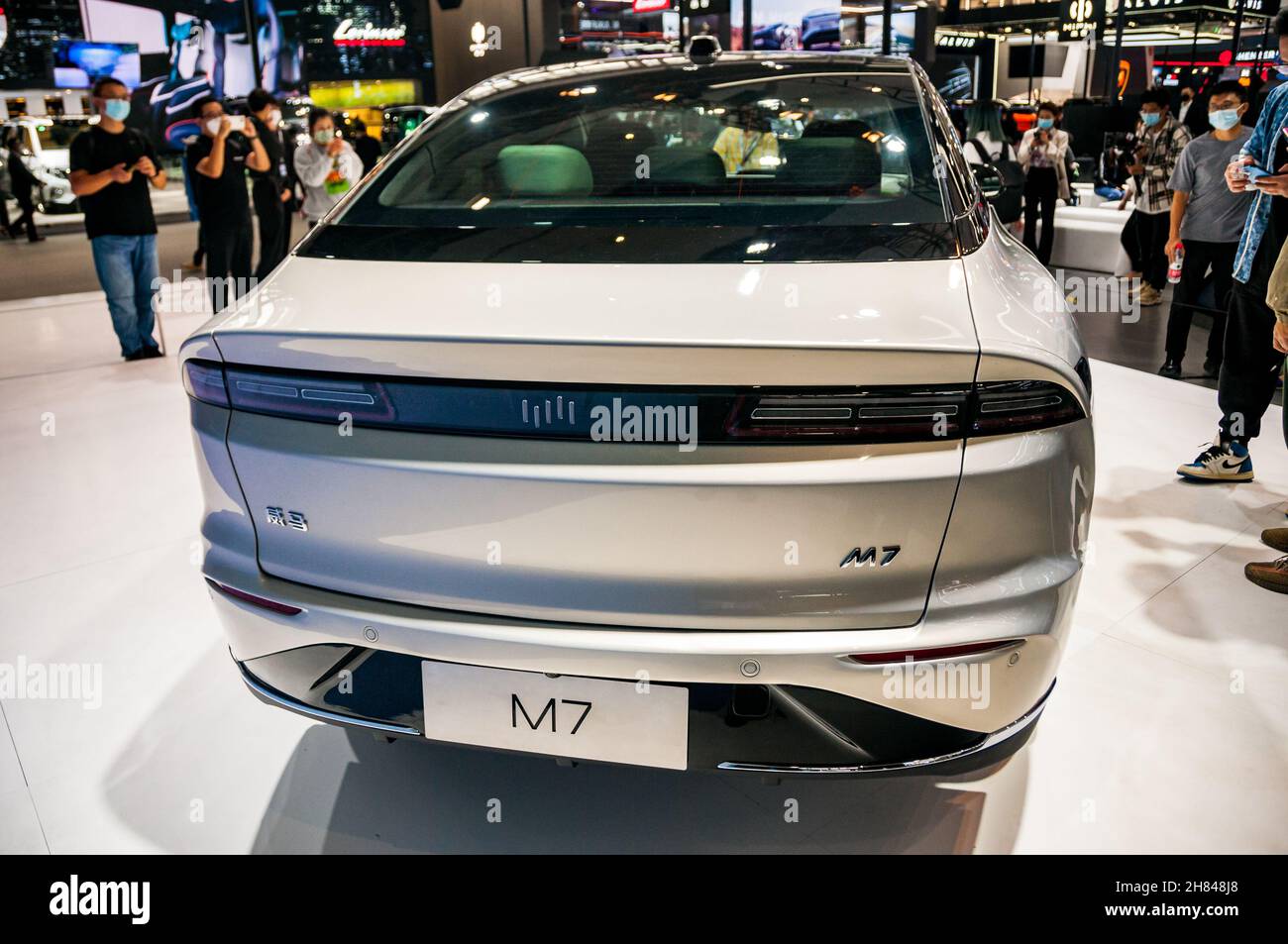 Weltmeister M7 on display at the 2021 Guangzhou Auto Show, Guangdong ...