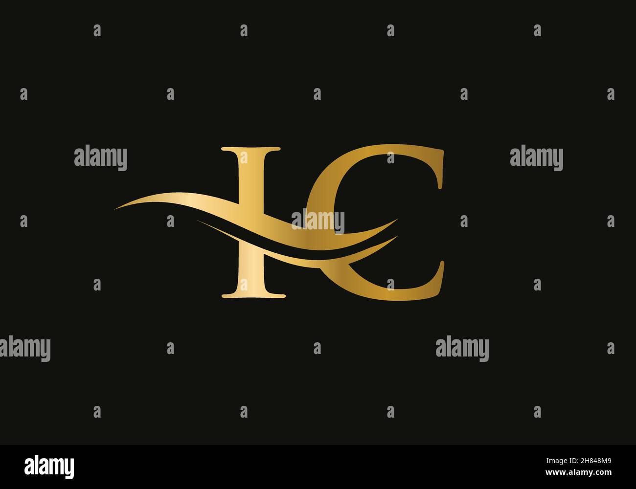 Initial Gold letter IC logo design. IC logo design with modern trendy ...