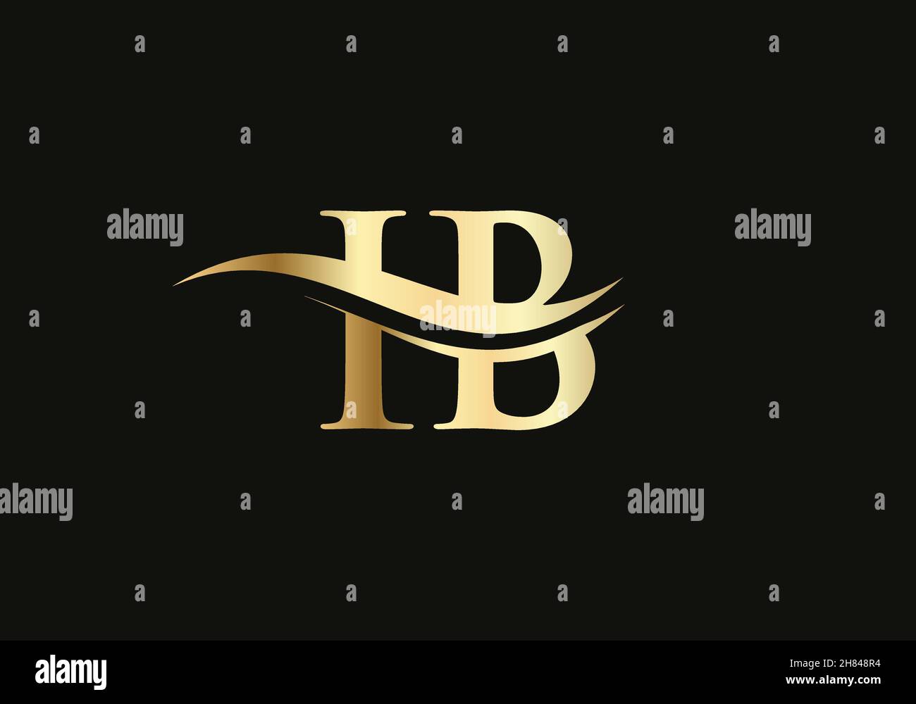 Initial IB letter logo with creative modern business typography vector ...