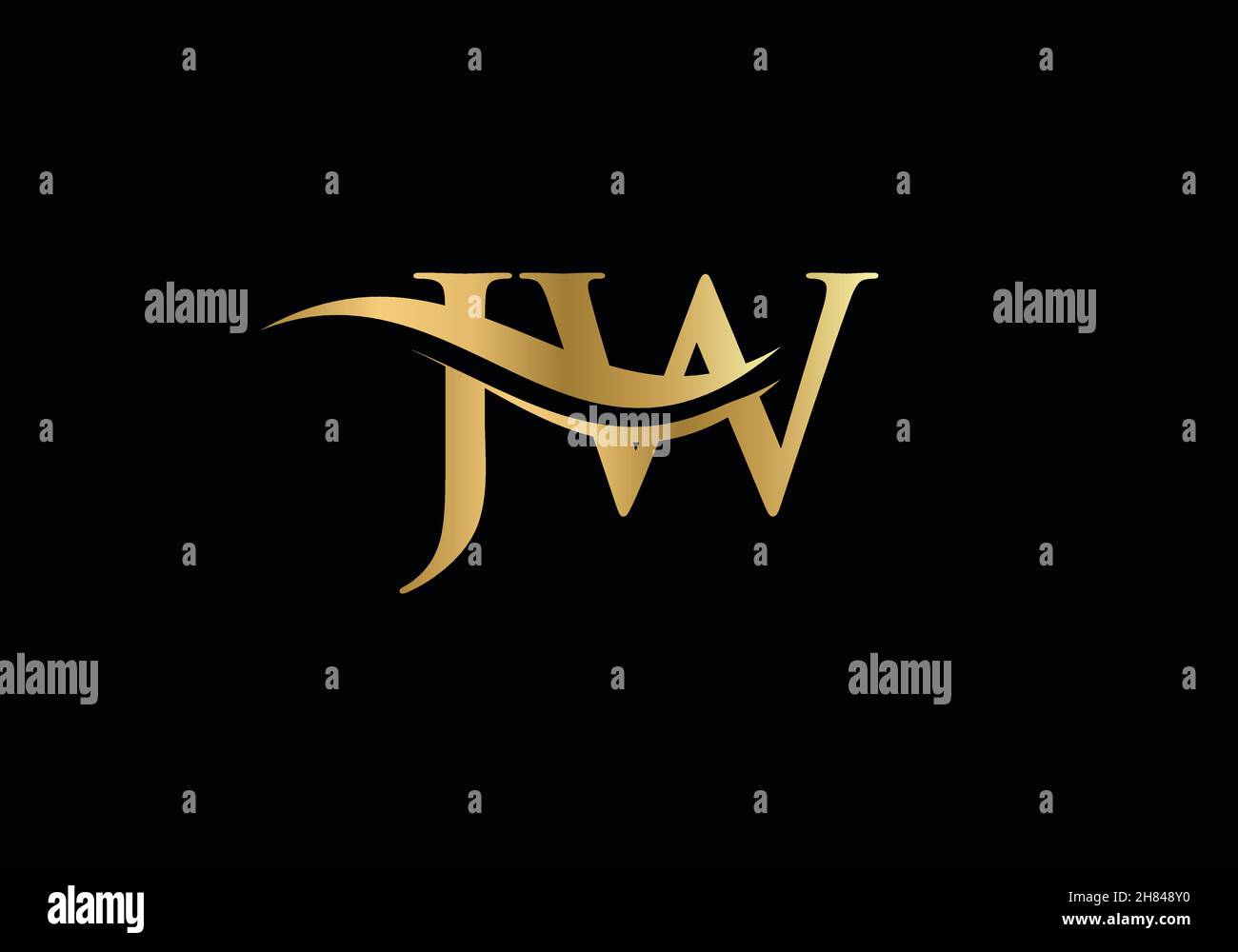 Initial Letter JW Linked Logo for business and company identity. Modern ...