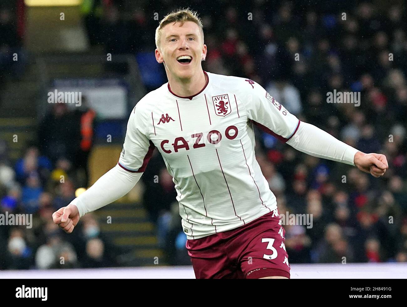 Aston Villa's Matt Targett celebrates scoring their side's first goal ...
