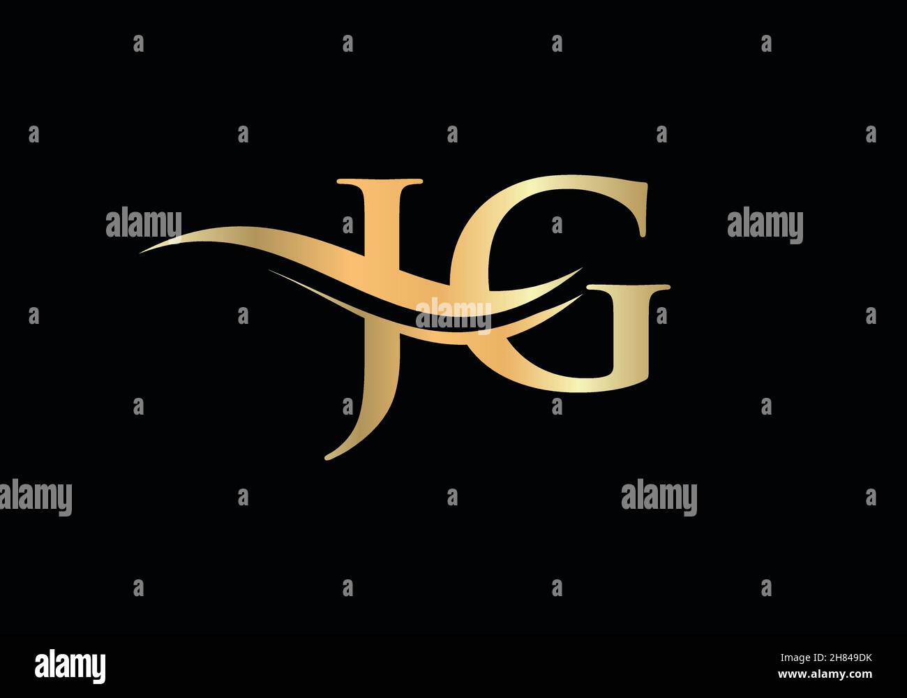 Initial linked letter JG logo design. Modern letter JG logo design ...