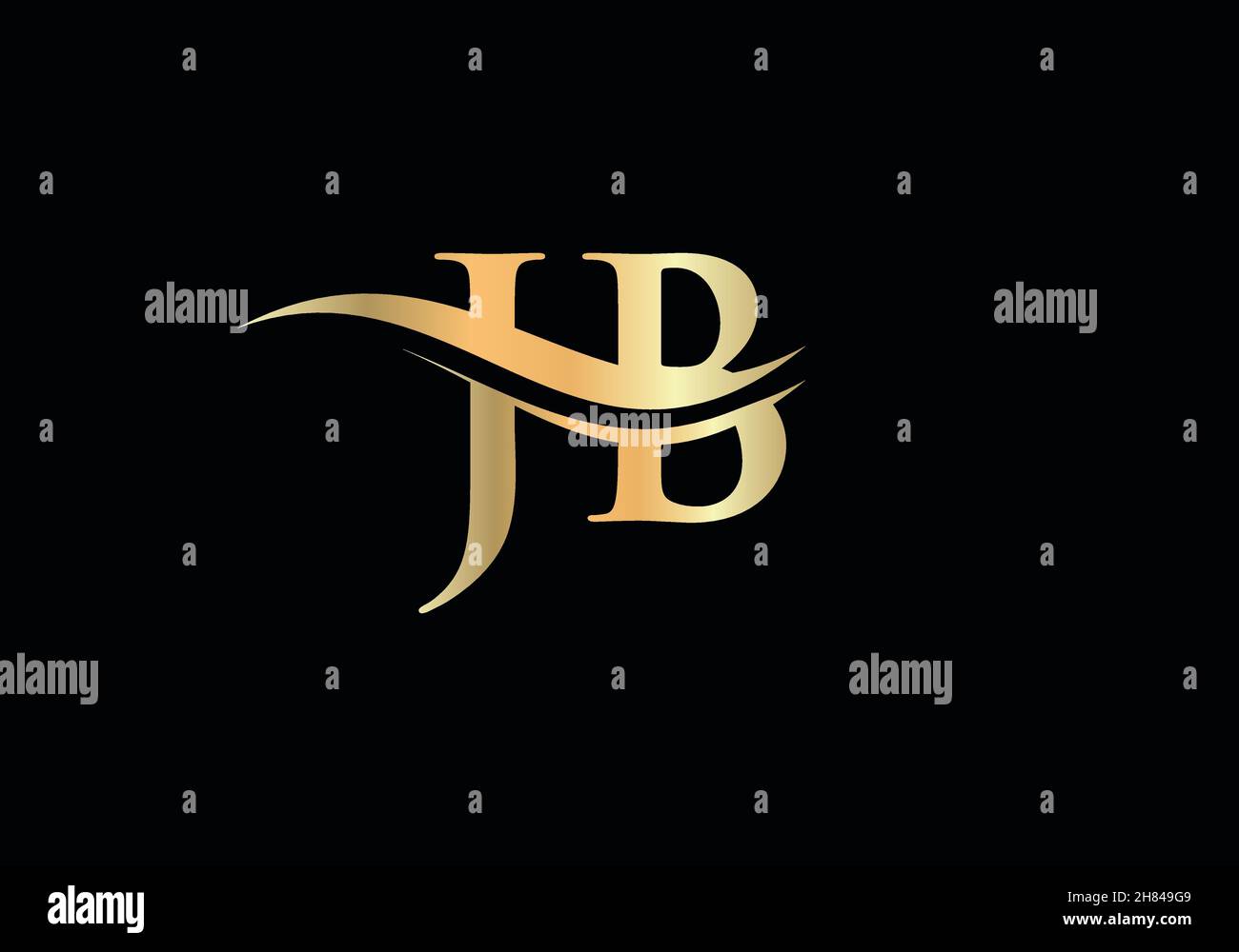 Initial JB letter logo with creative modern business typography vector ...
