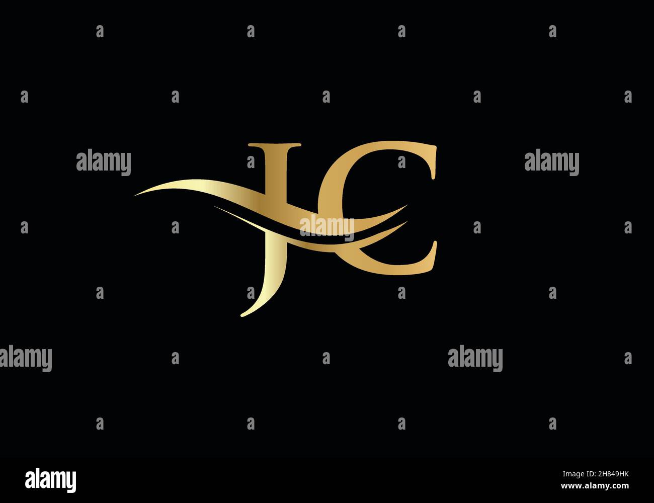 Initial Gold letter JC logo design. JC logo design with modern trendy ...