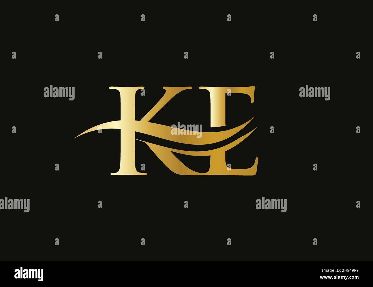 Initial KE letter business logo design vector template with minimal and ...