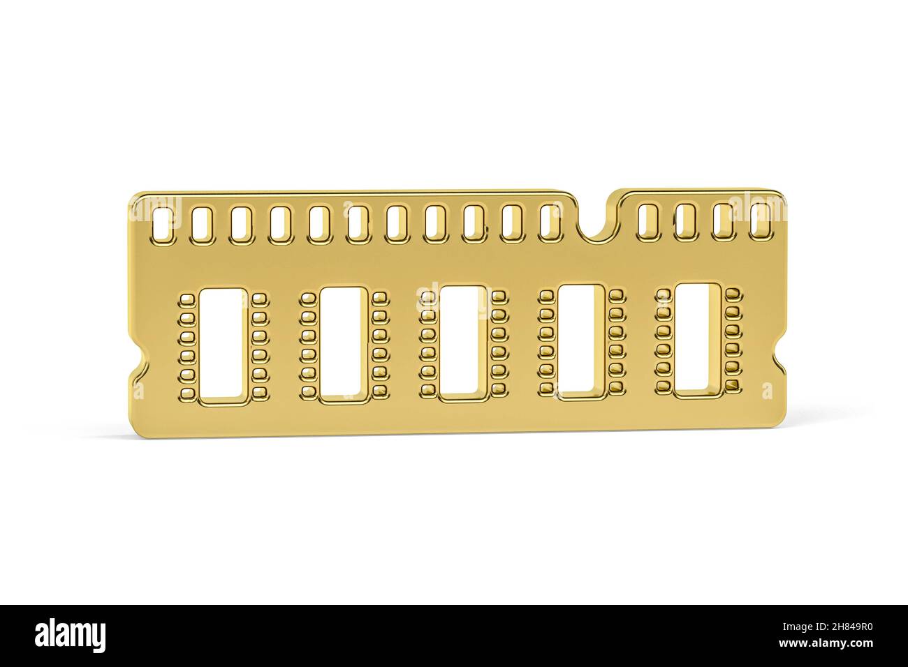 Golden 3d RAM Memory icon isolated on white background - 3d render ...