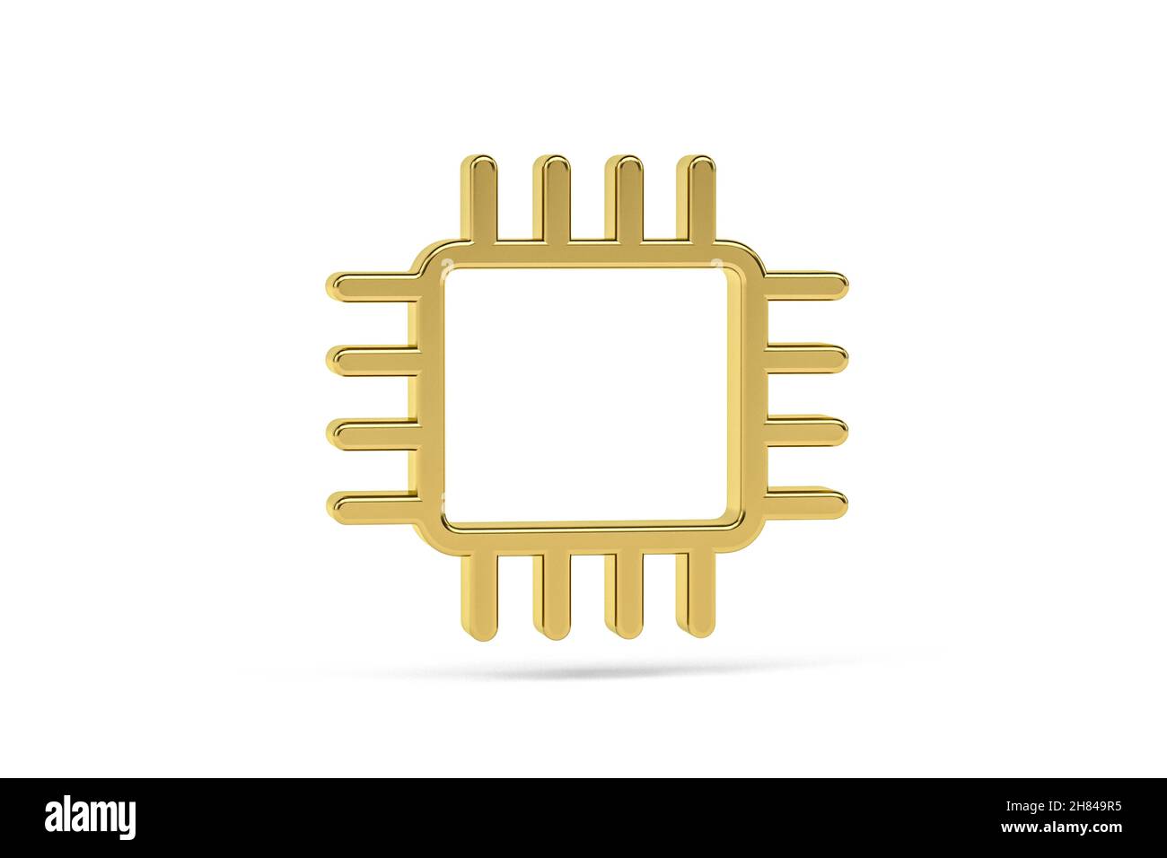 Golden 3d RAM Memory icon isolated on white background - 3d render ...