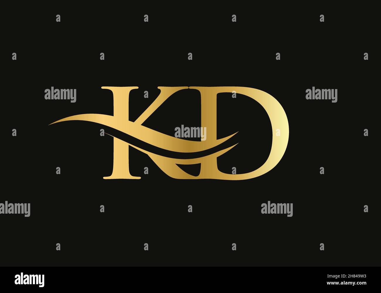 Gold KD letter logo design. KD logo design with creative and modern ...