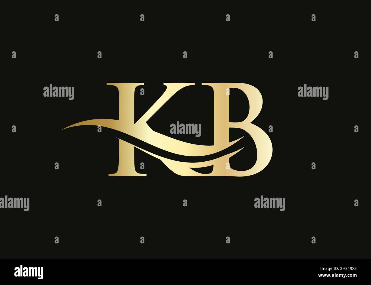 Initial KB letter logo with creative modern business typography vector ...