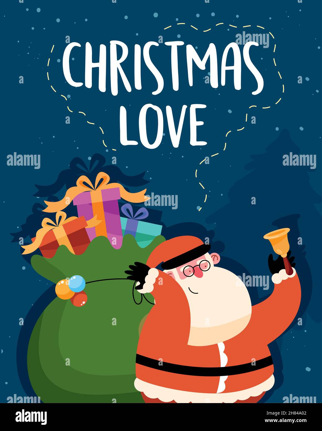 christmas santa with presents card Stock Vector Image & Art - Alamy