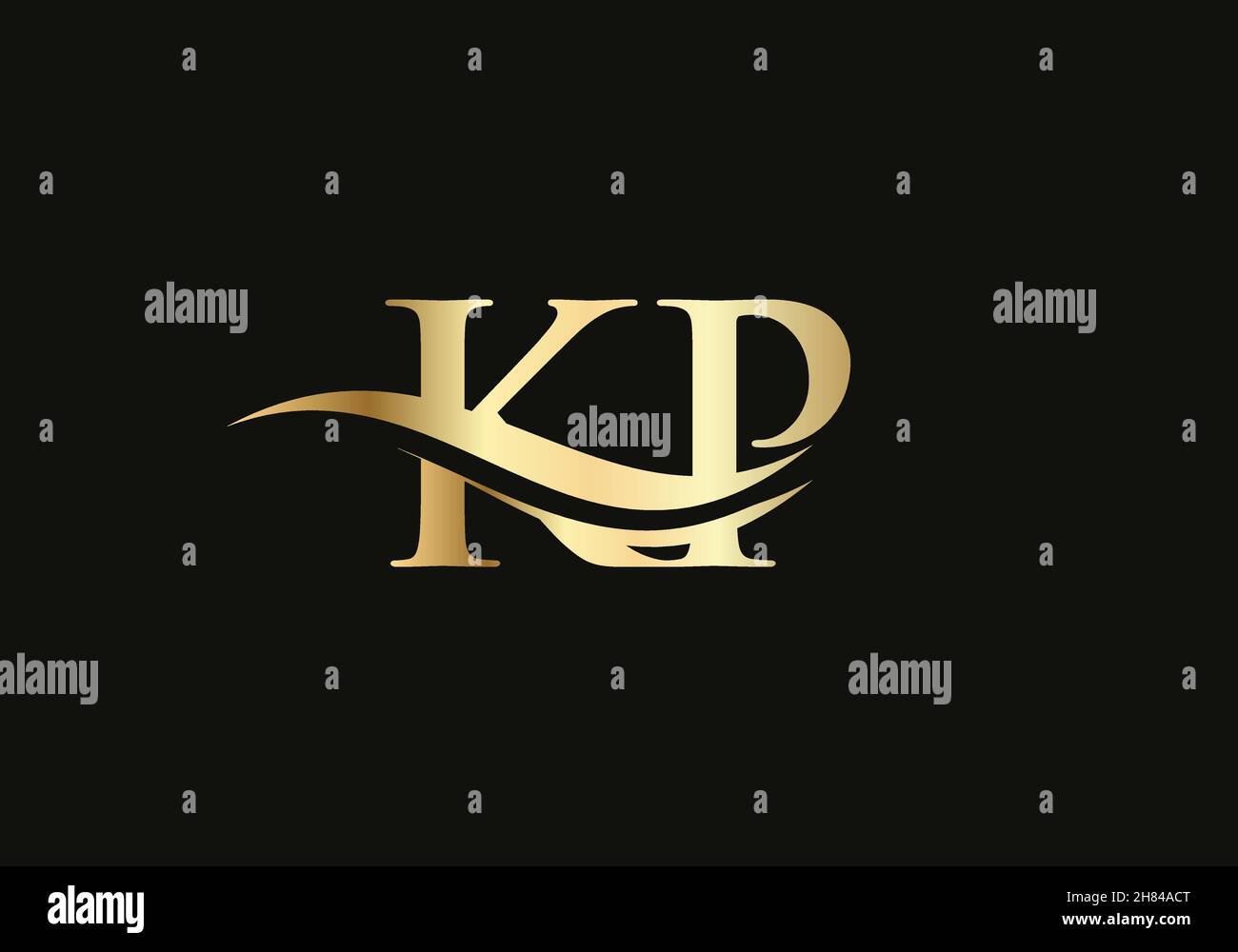 Elegant and stylish KP logo design for your company. KP letter logo. JP ...