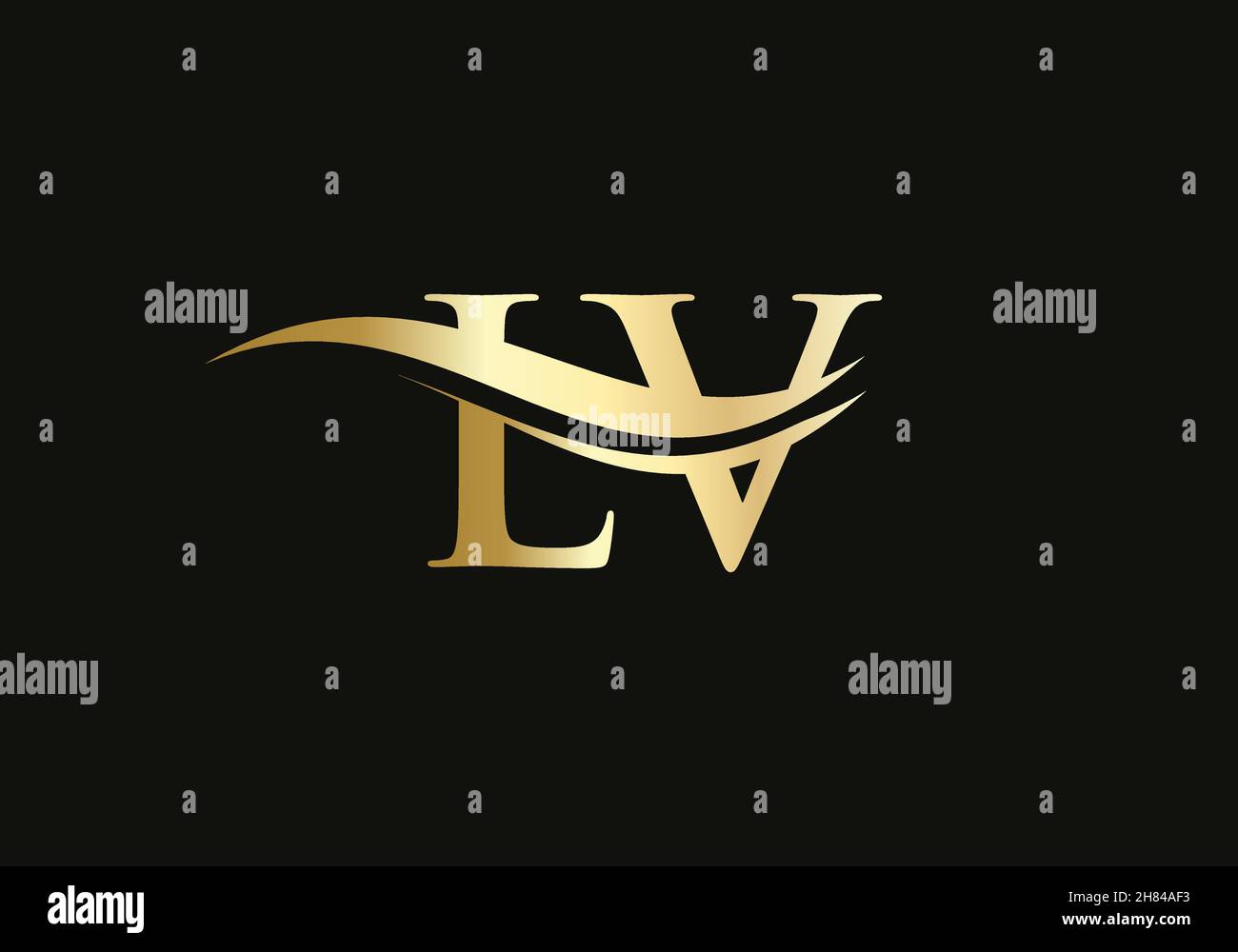 Modern LV logotype for luxury branding. Initial LV letter business logo ...