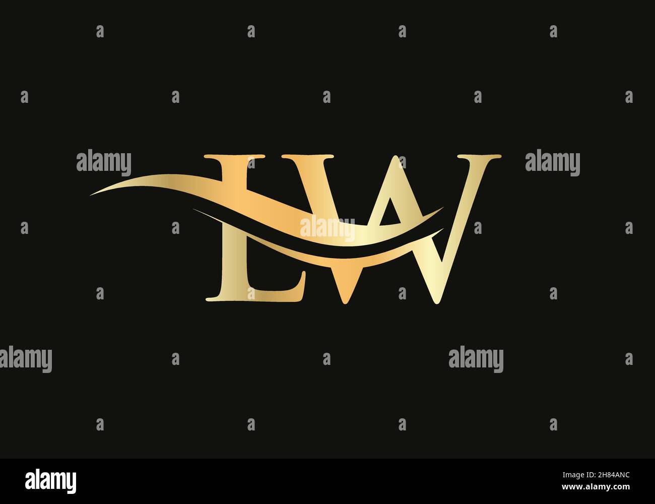 Initial Letter LW Linked Logo for business and company identity. Modern ...