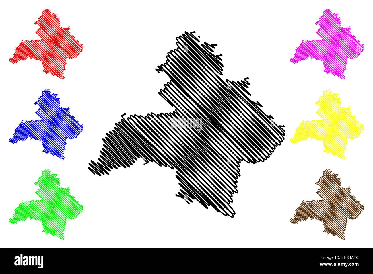 Fatehgarh Sahib district (Punjab State, Republic of India) map vector ...