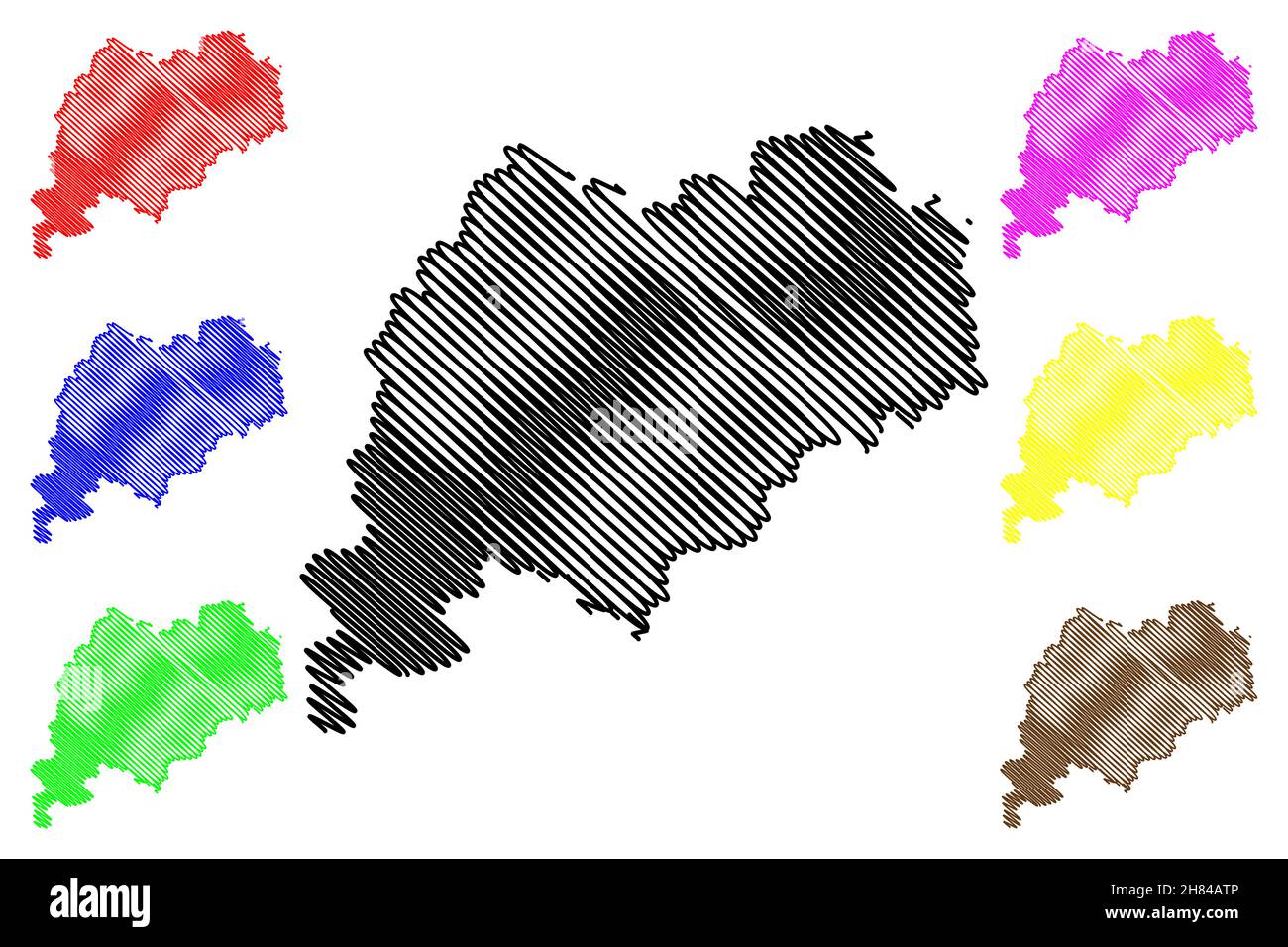 Fatehabad district (Haryana State, Republic of India) map vector ...
