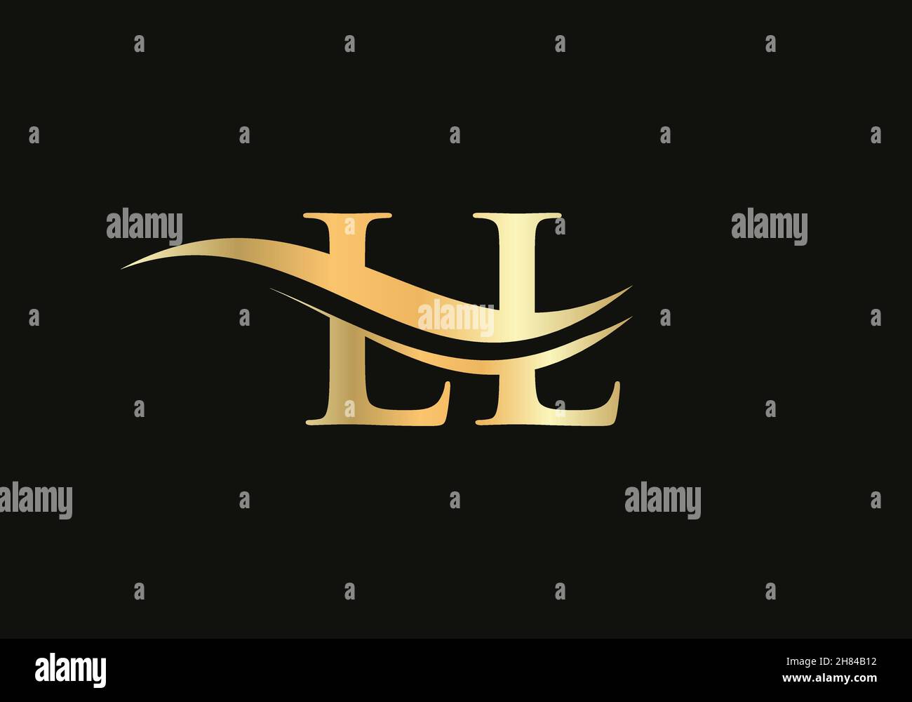 Creative LL letter with luxury concept. Modern LL Logo Design for ...