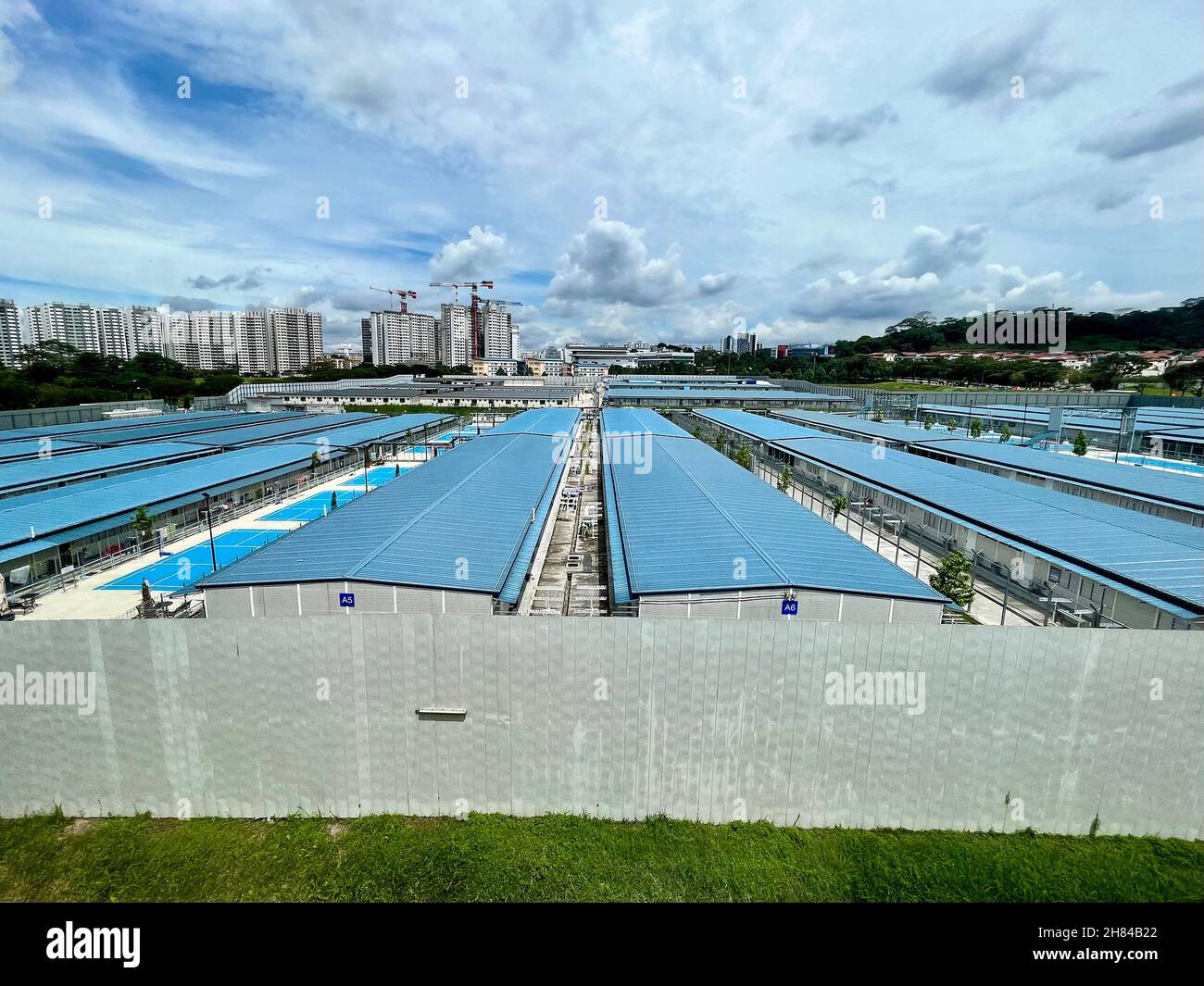 A general view of a dormitory used to house foreign workers in ...