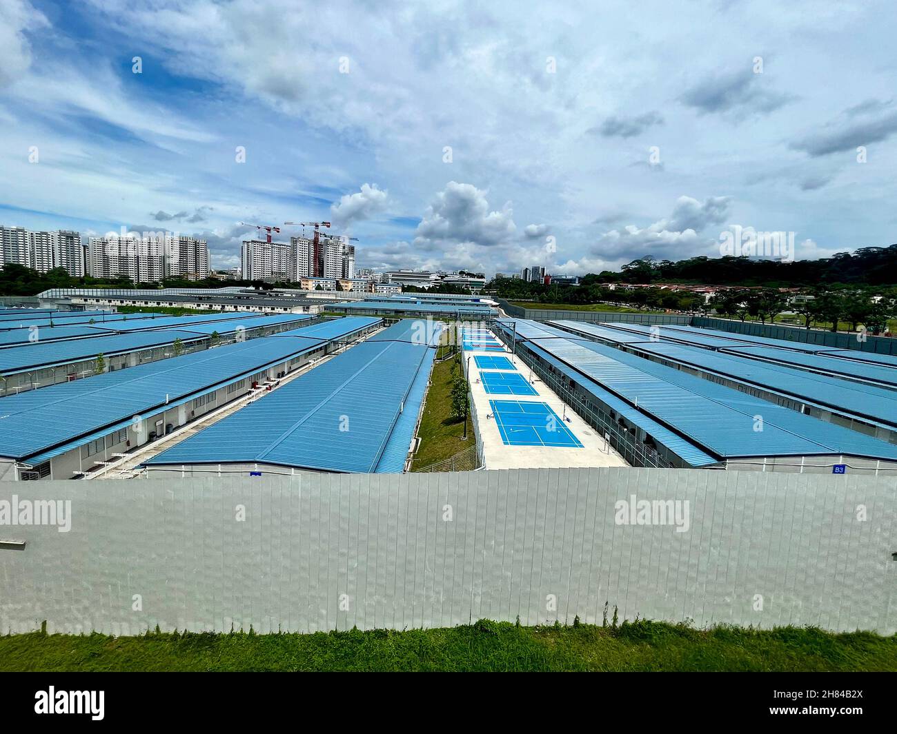 A general view of a dormitory used to house foreign workers in ...