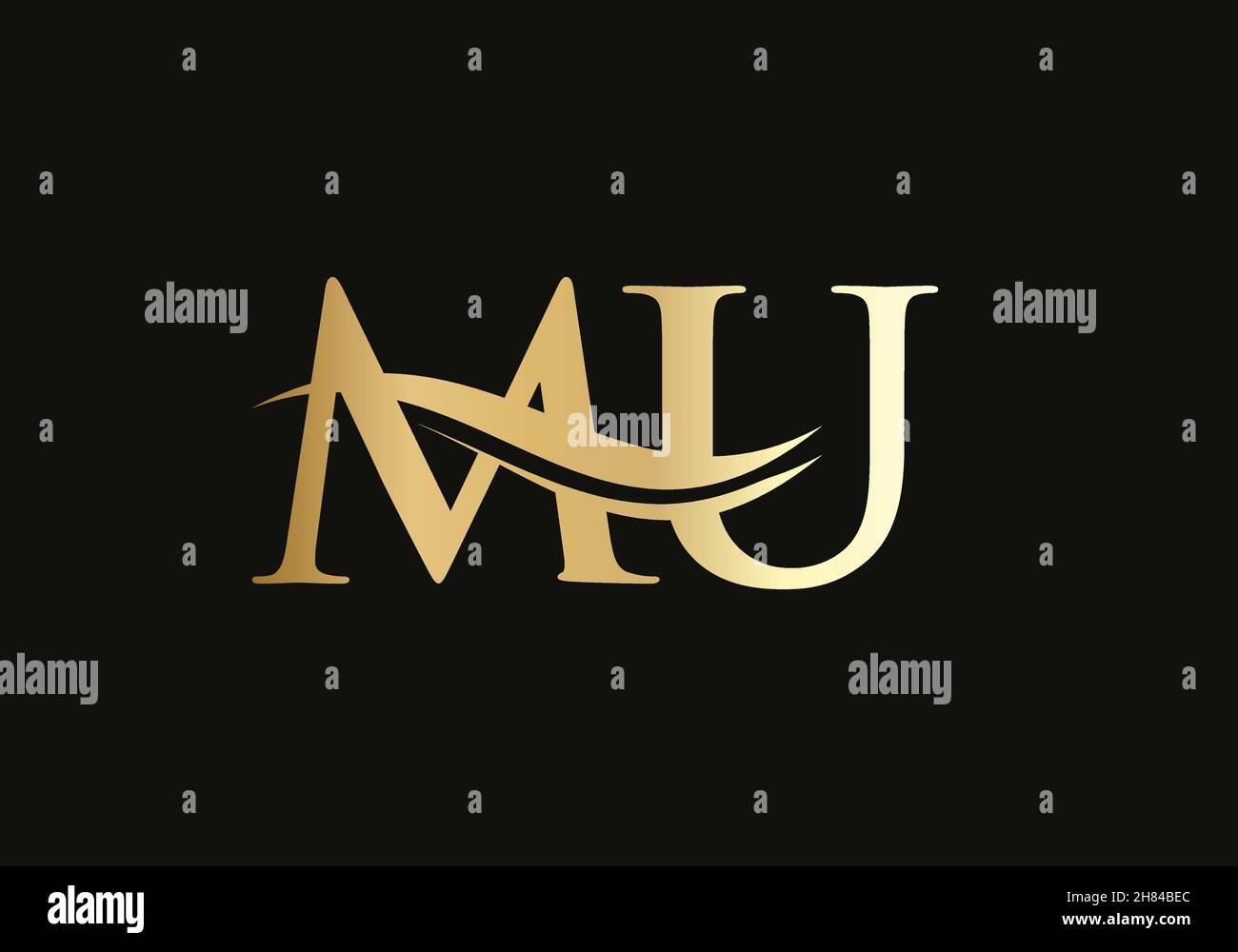Modern MU logotype for luxury branding. Initial MU letter business logo ...