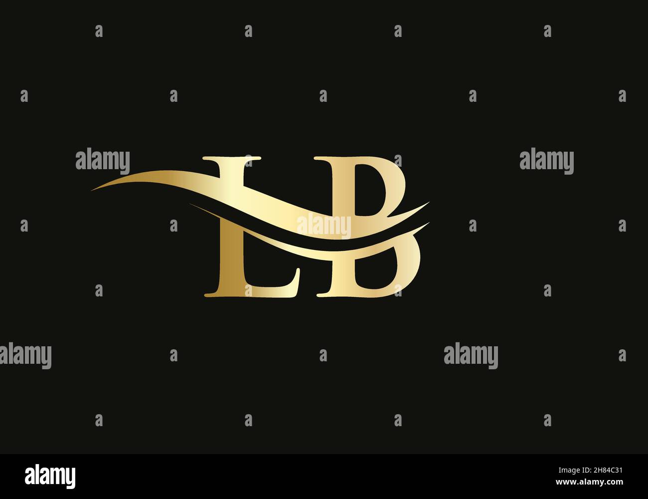 Initial LB letter logo with creative modern business typography vector ...