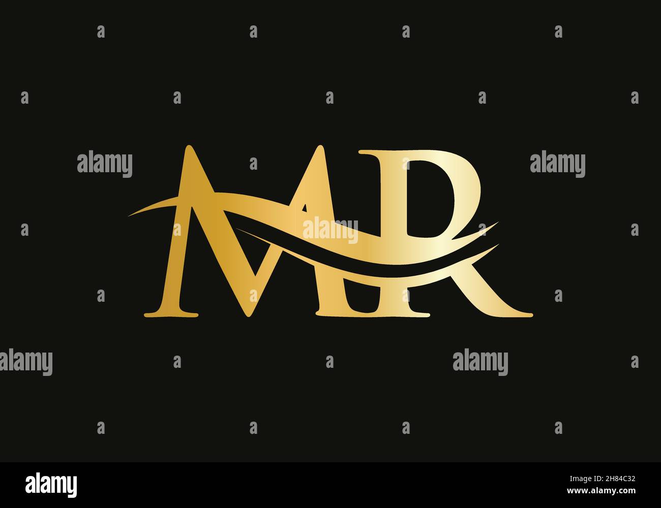 Swoosh Letter MR Logo Design for business and company identity. Water ...