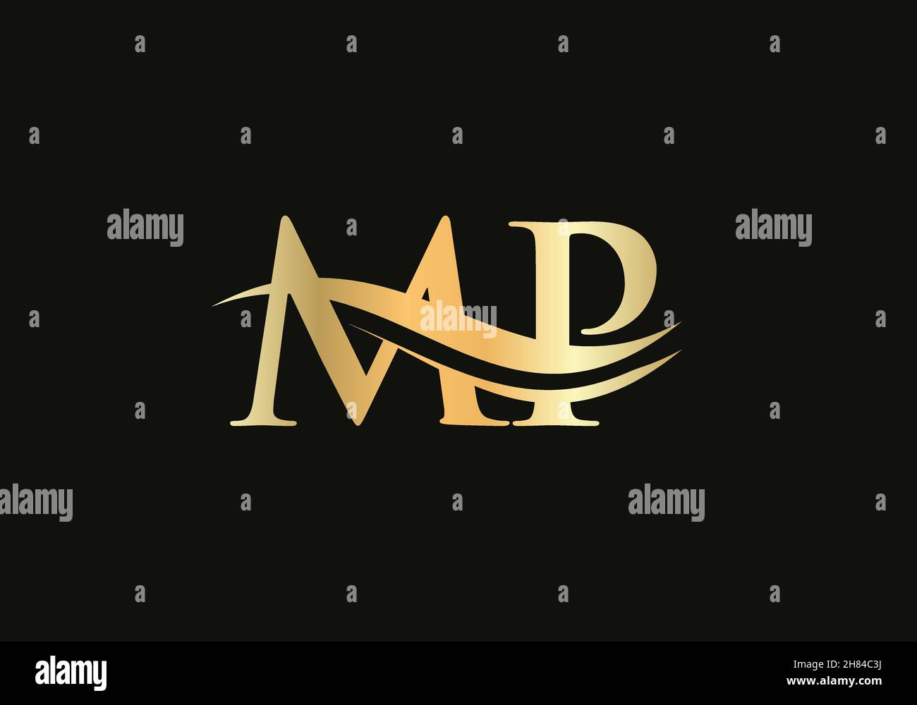 Elegant and stylish MP logo design for your company. MP letter logo. MP ...
