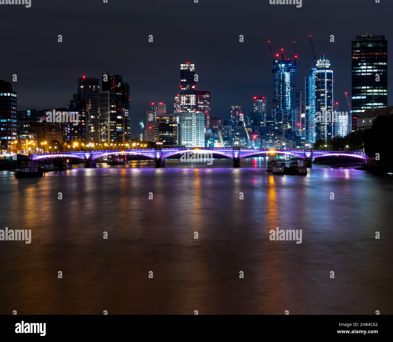 A view of the London skyline showing the new developments at Battersea ...