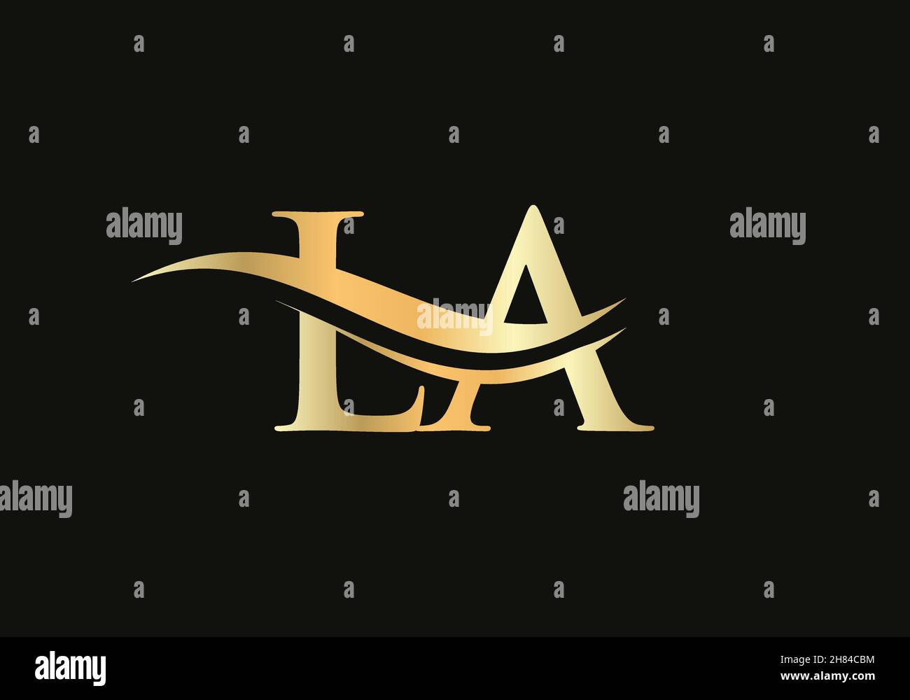 Initial LA letter linked logo vector template. Swoosh letter LA logo ...