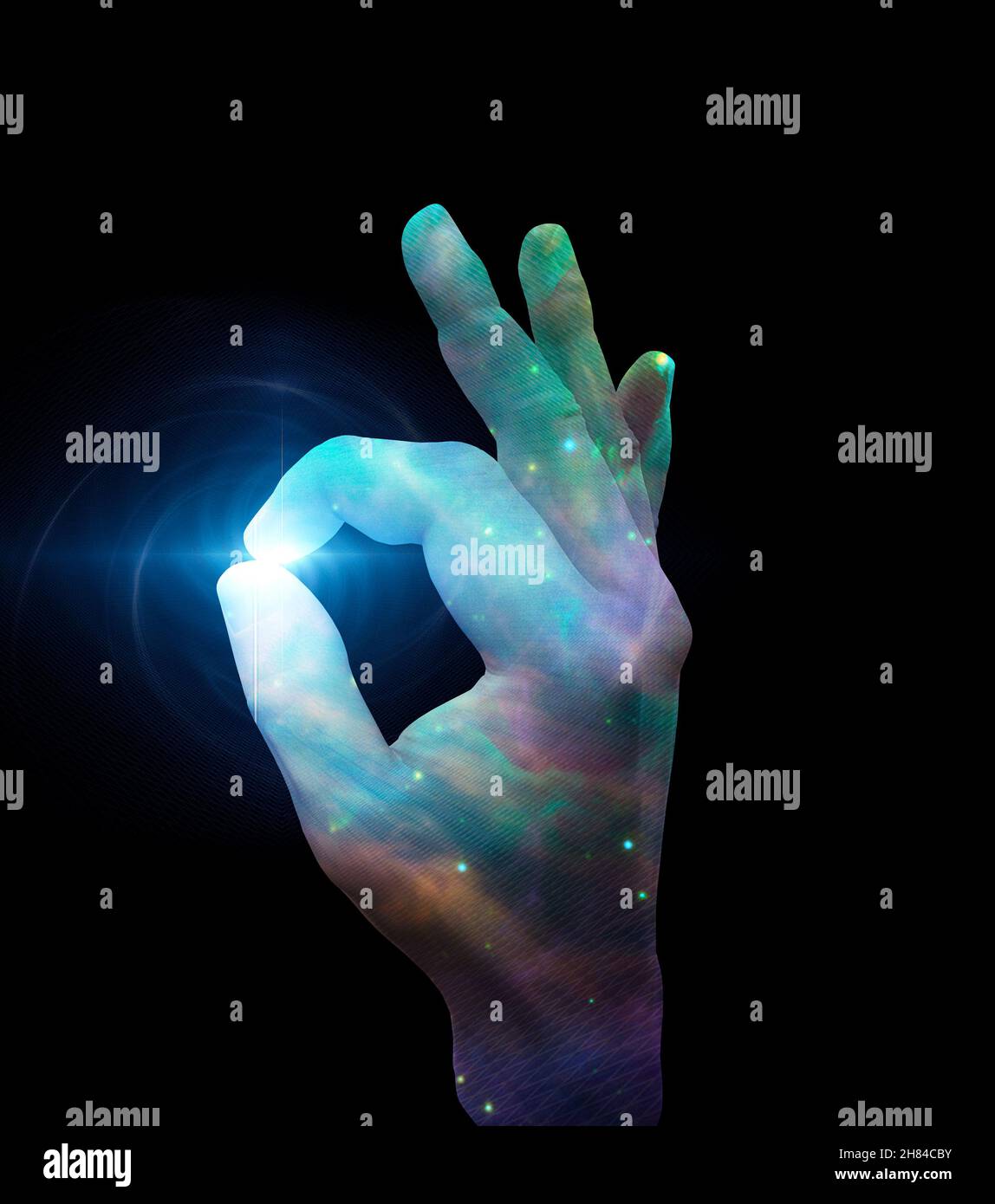 Stars OK hand sign. 3D rendering Stock Photo - Alamy
