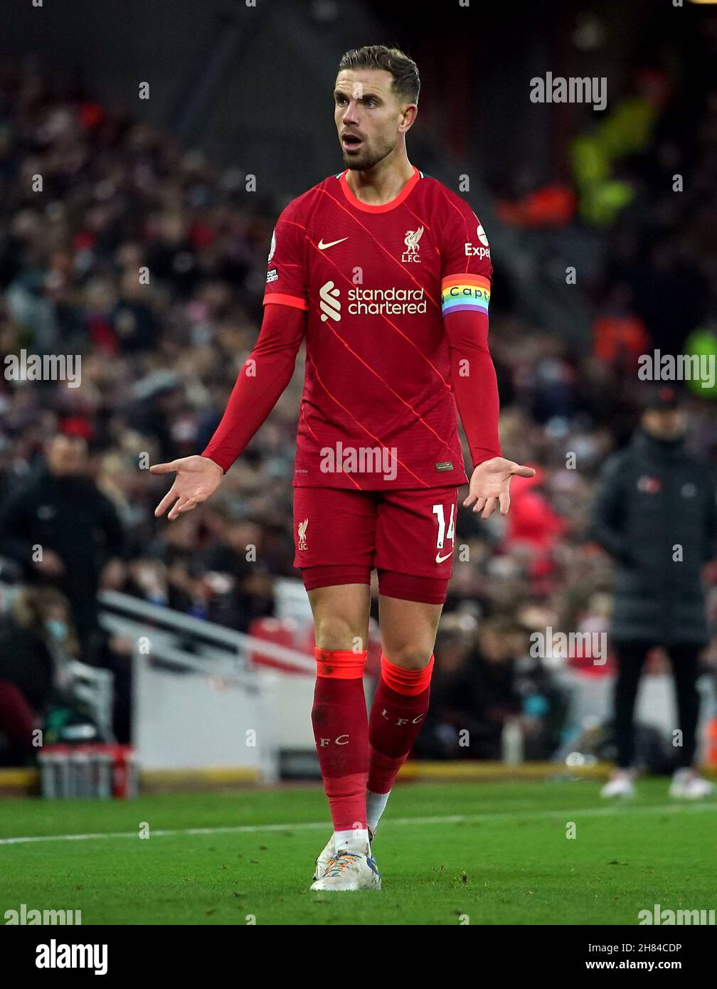 Liverpool captain Jordan Henderson during the Premier League match at ...