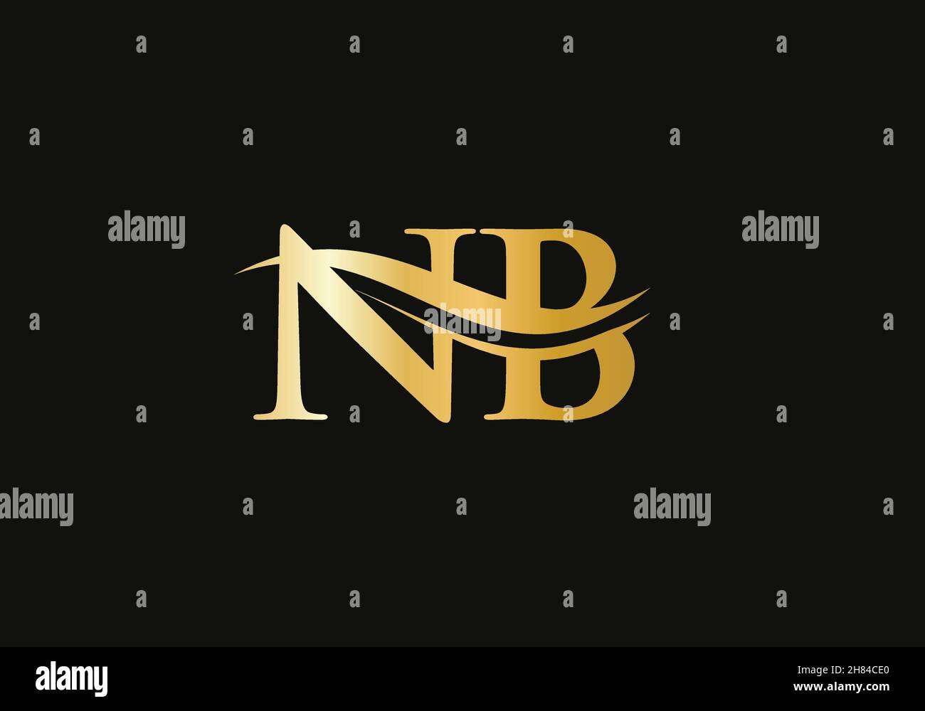Initial NB letter logo with creative modern business typography vector ...