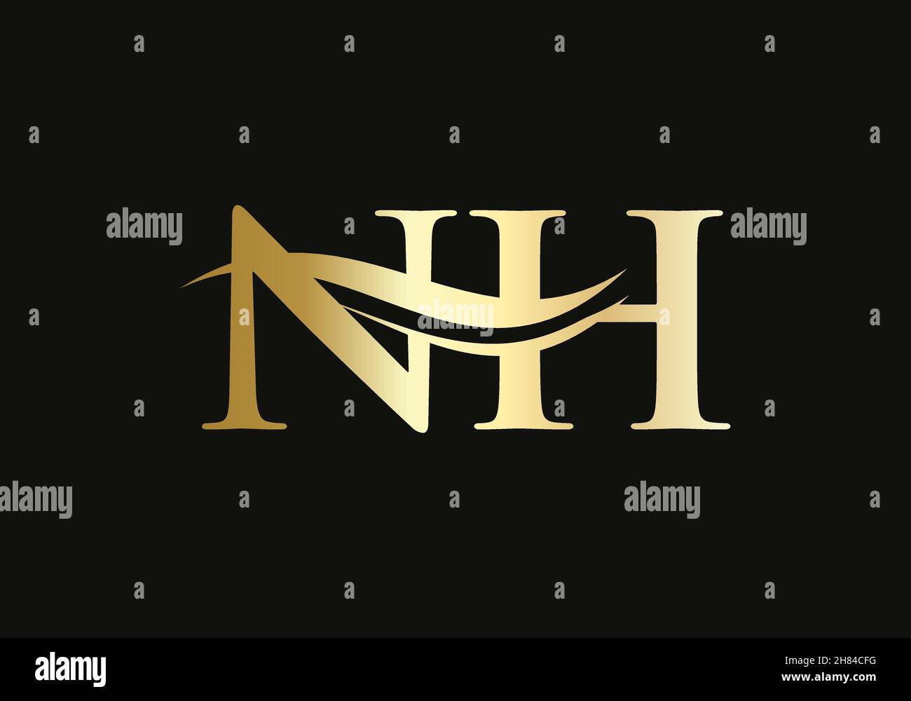 Initial monogram letter NH logo design Vector. NH letter logo design with modern trendy Stock ...
